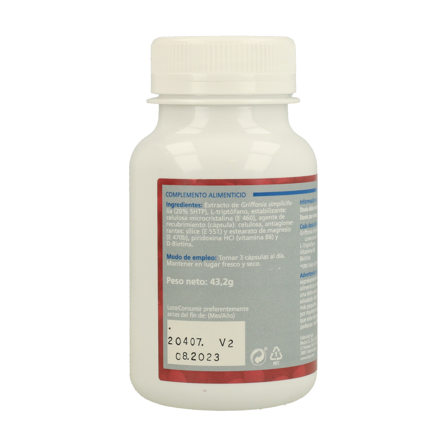 5 HTP + B6 + Biotina 60 cápsulas de 720mg de Sotya | Naturitas