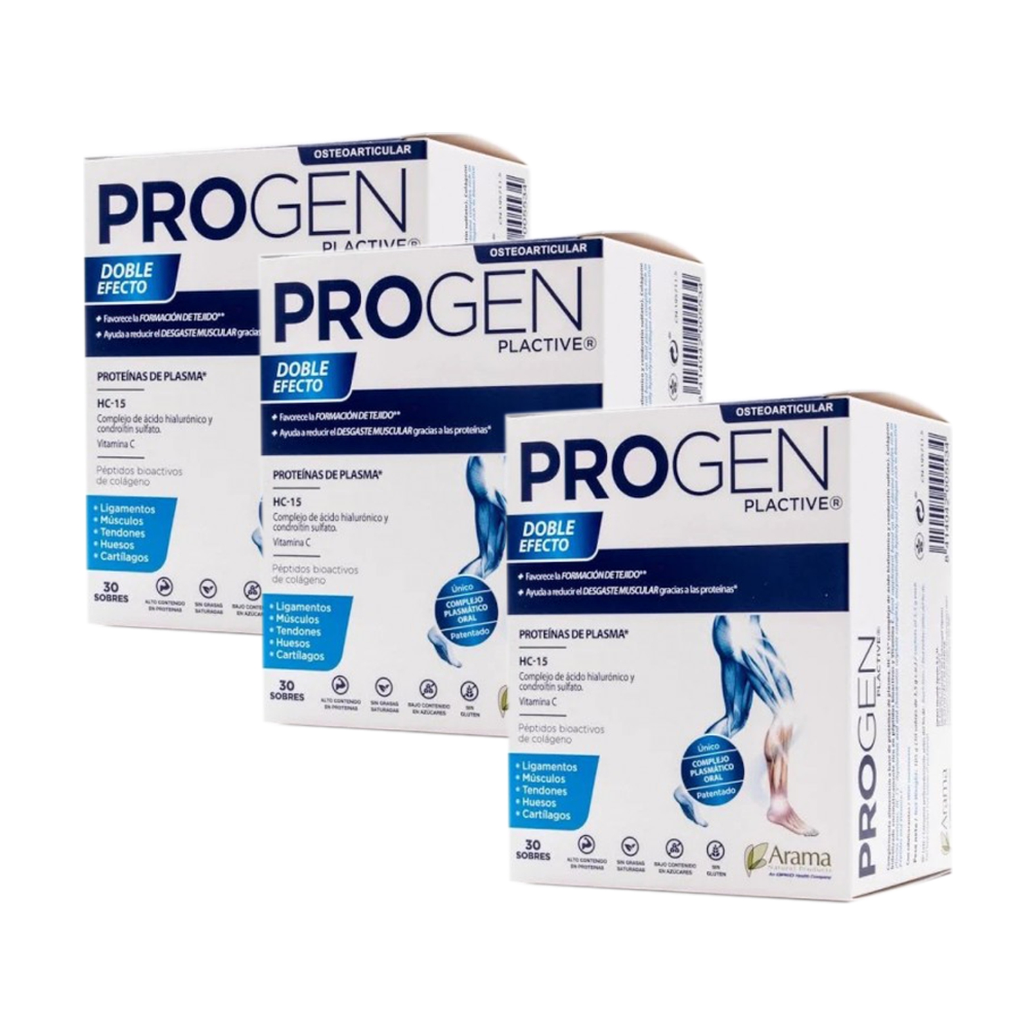 Pack 3x Progen Plactive 3x30 sobres de Pharmadiet | Naturitas