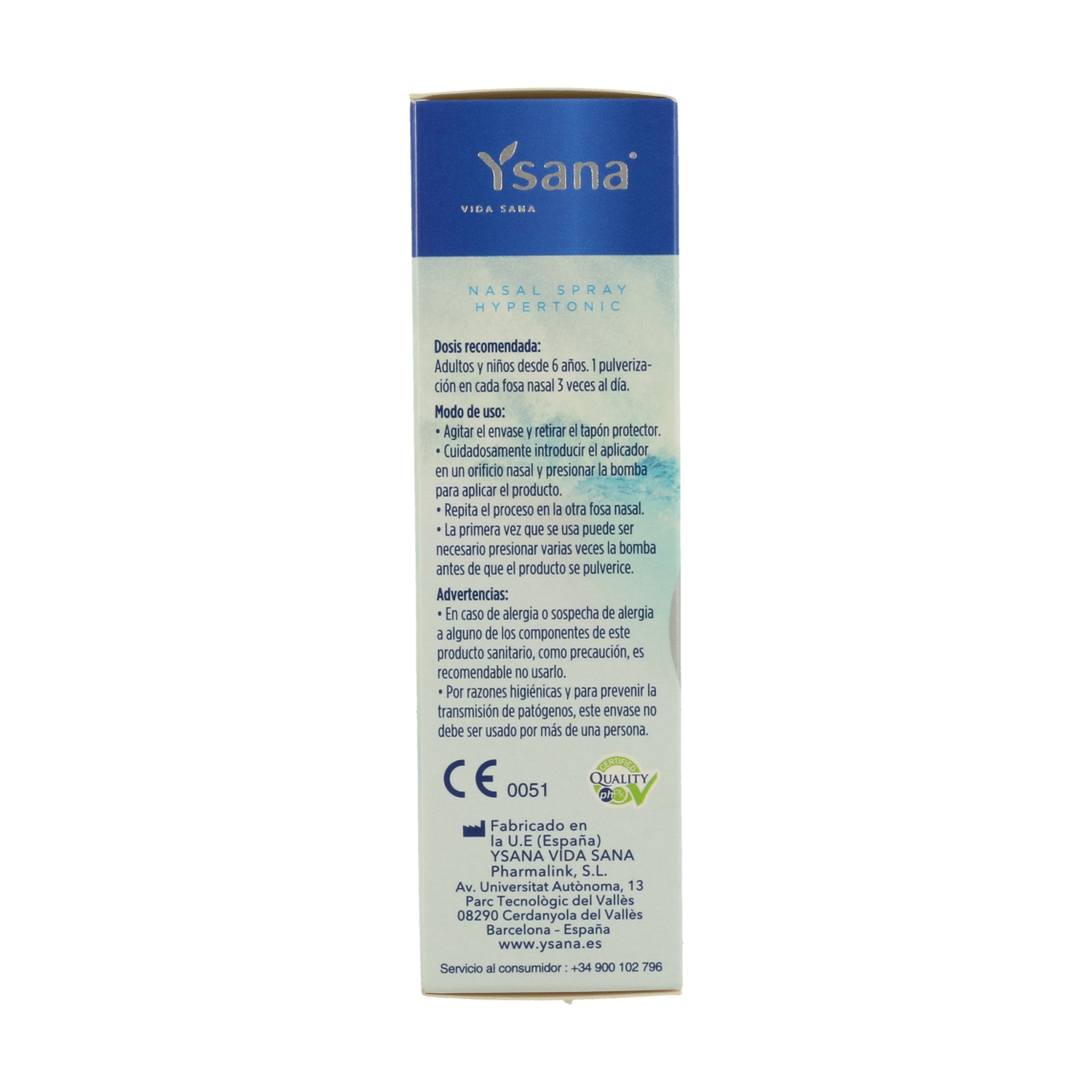Spray Nasal Hipertónico Free Nose 30 ml de Ysana | Naturitas